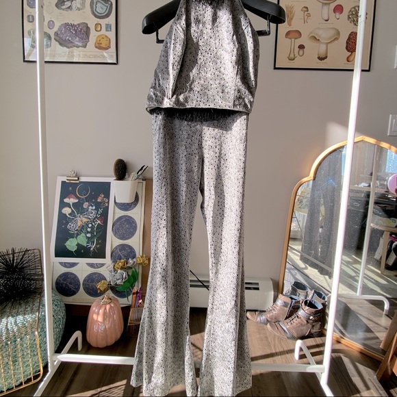 Janine | Dresses | Vintage Janine Bell Bottom Crop Top Mosaic Outfit ...